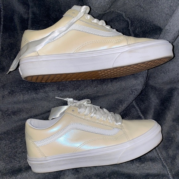 Vans | Shoes | Iridescent Pearl Vans Old Skool Sneakers With Ribbon ...